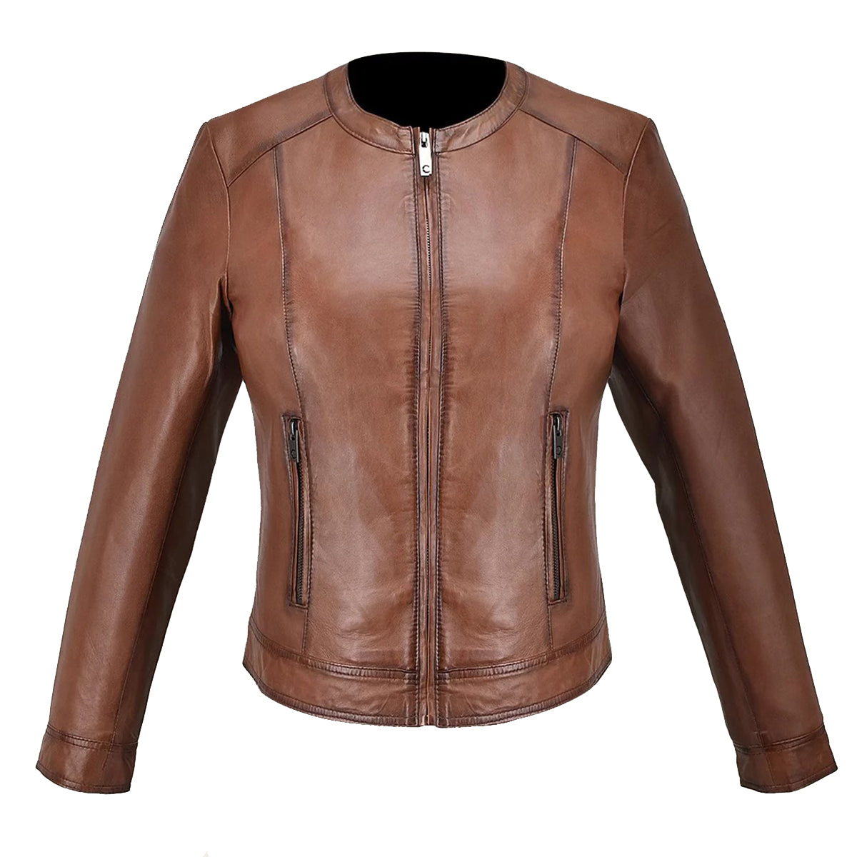brown faux leather jacket womens