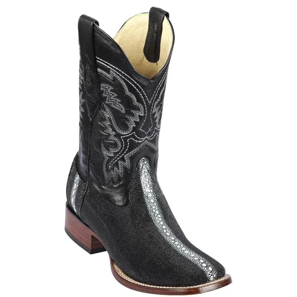 Los Altos Men's Authentic Row Stone Stingray Cowboy Boots Square Toe