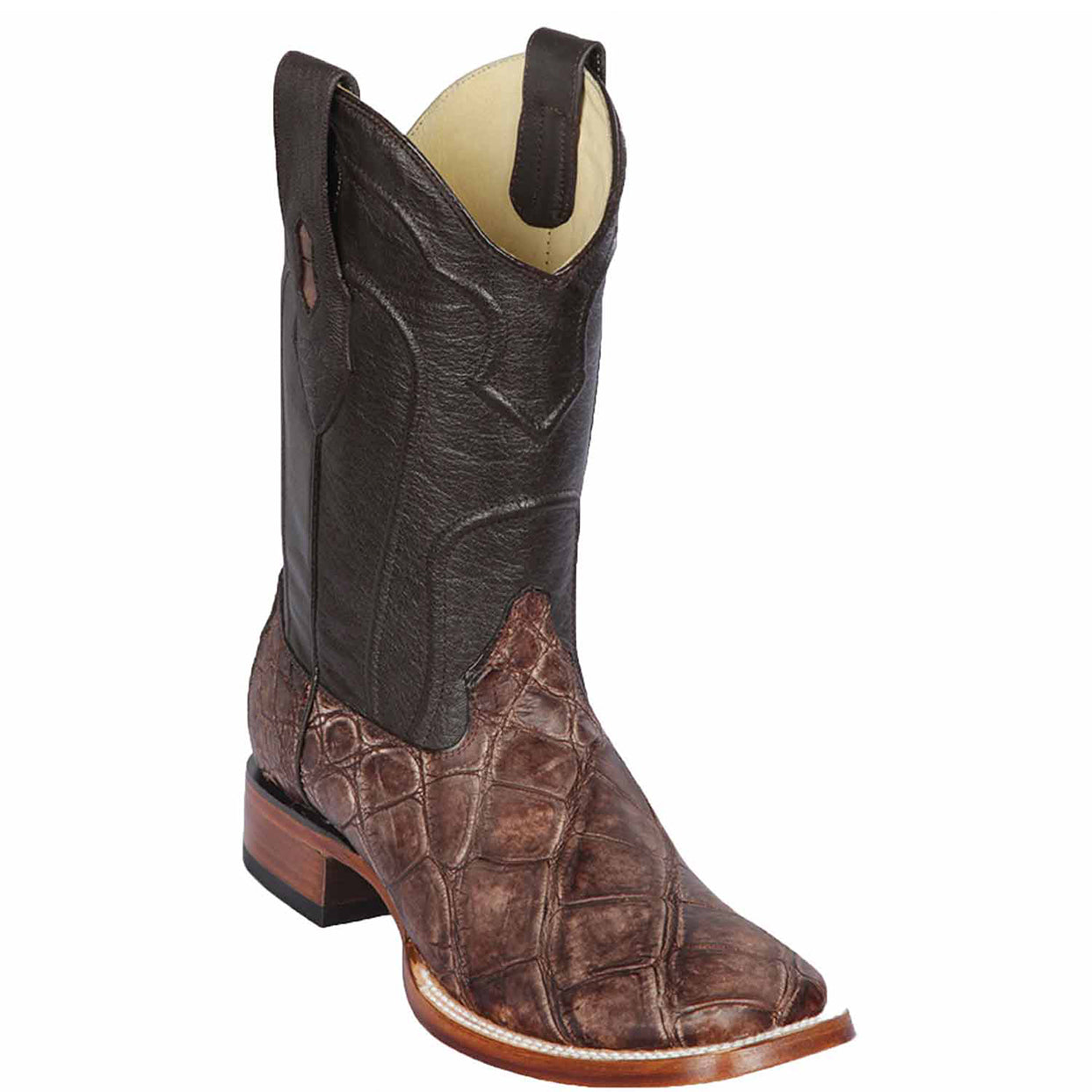 Sanded Brown Alligator Boots | Los Altos Boots