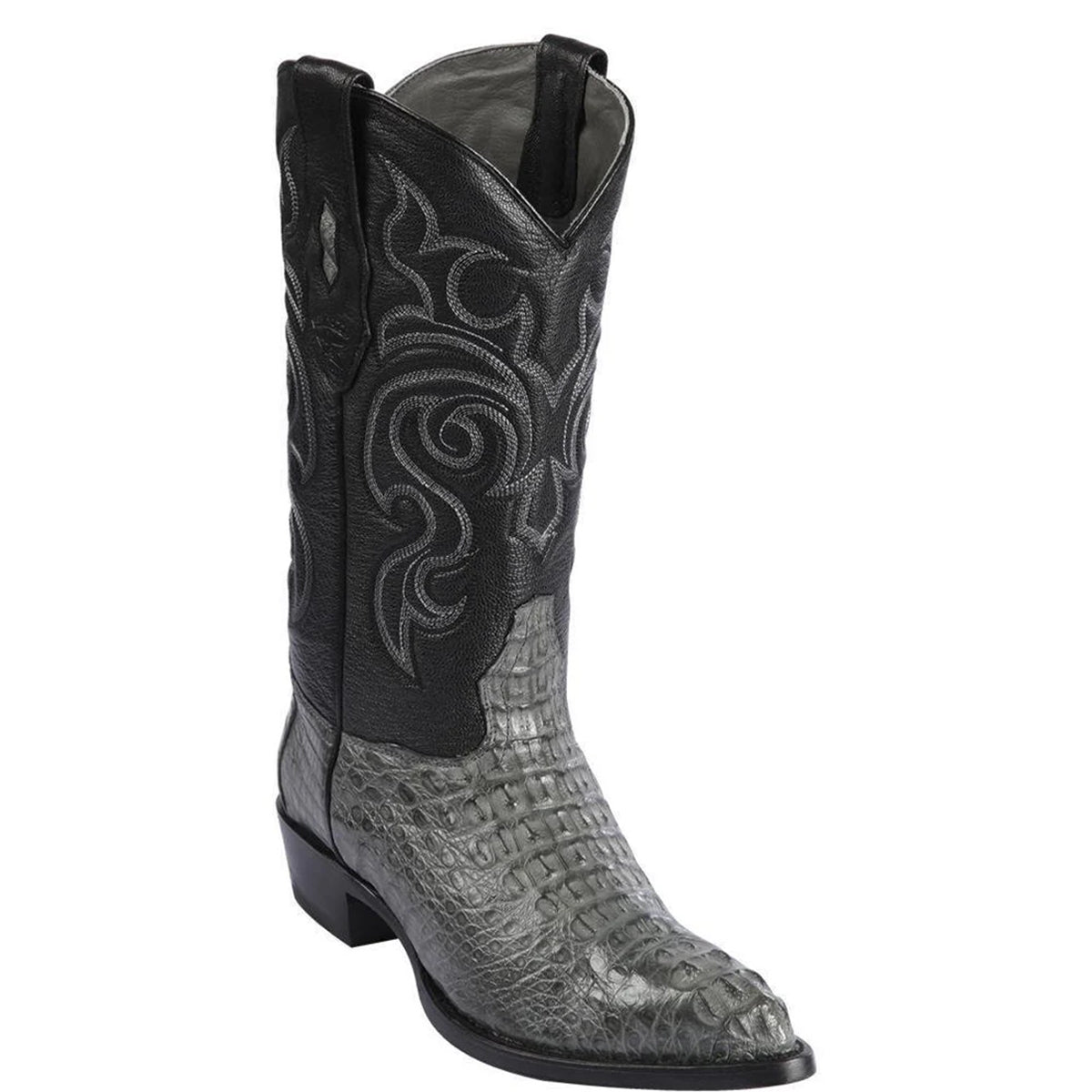 Grey Hornback Caiman Western Boots J-Toe | Los Altos Boots