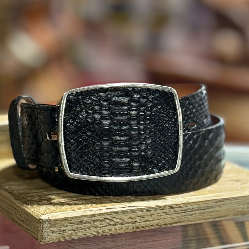 Black Snakeskin Belt