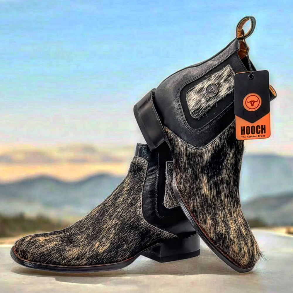 Mens Cowhide Short Cowboy Boots | Hooch Boots