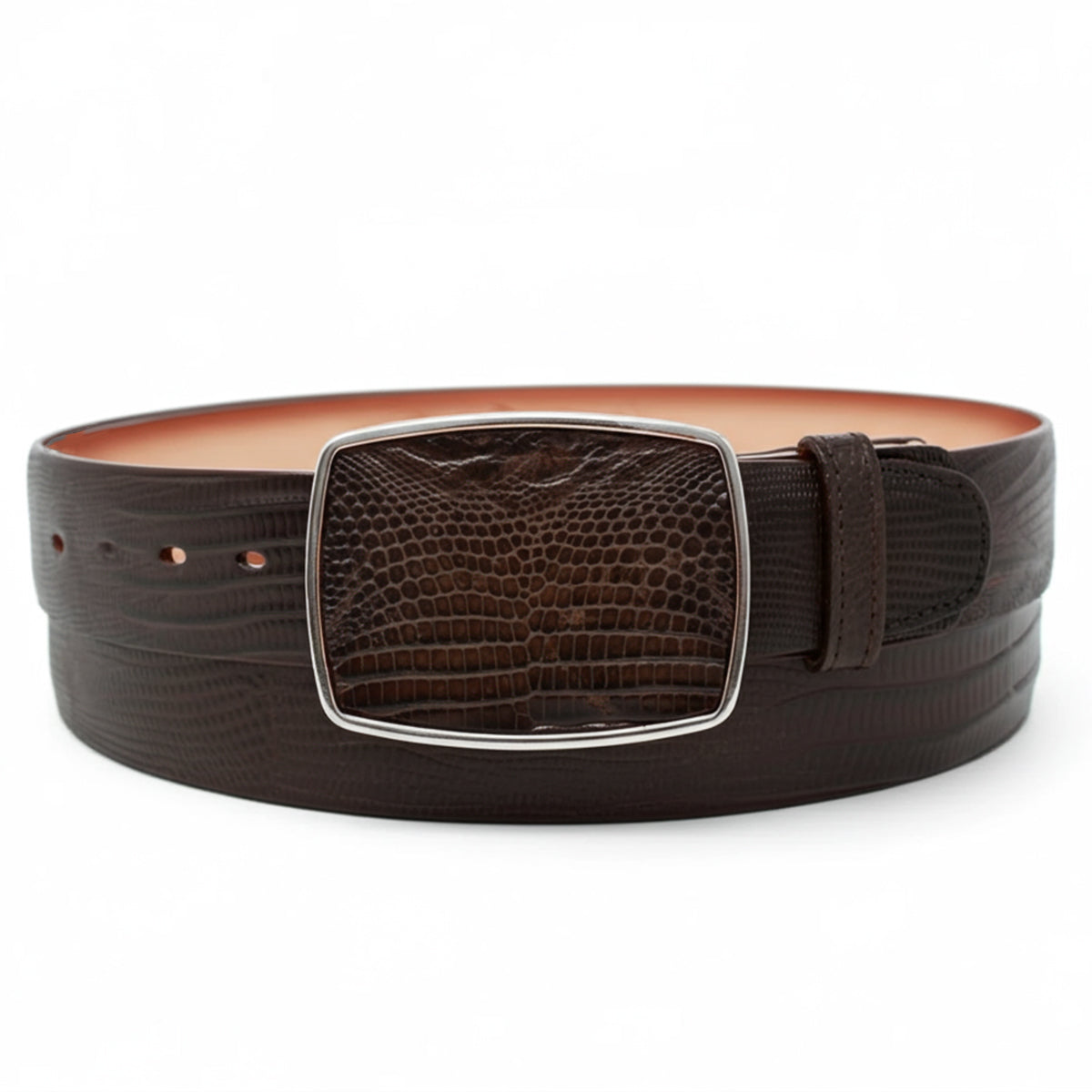 Burnished Brown Lizard Belt | Authentic Western Style