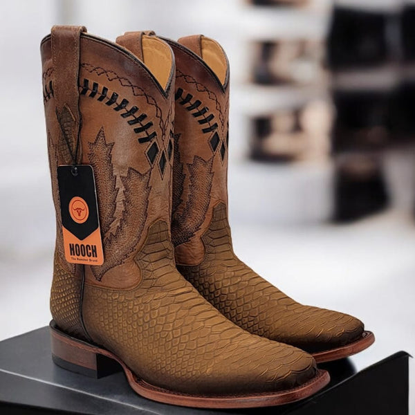 Oryx Snake Print Boots Square Toe | Hooch Boots