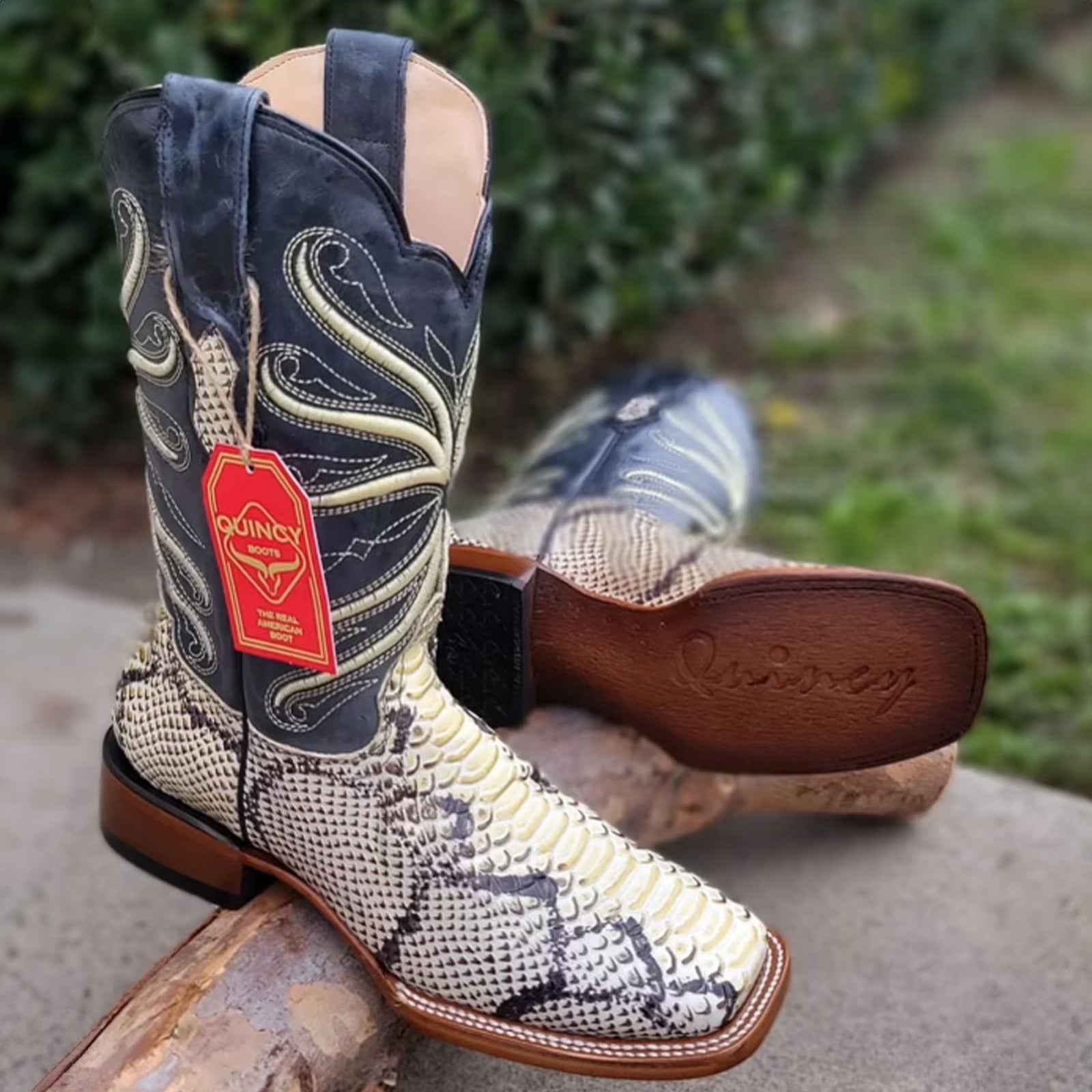 Printed Python Cowboy Boots | Quincy Boots