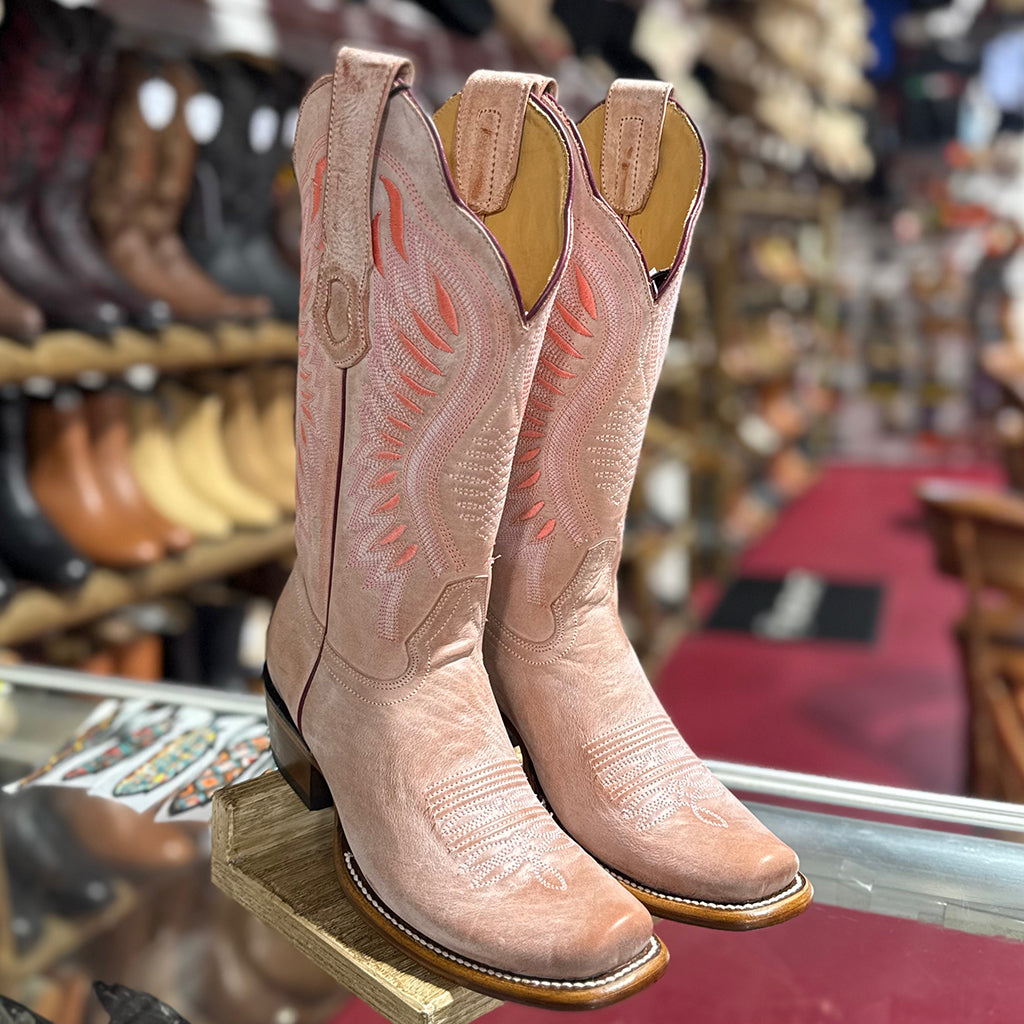 Vintage Pink Women's Cowboy Boots | Genuine Leather