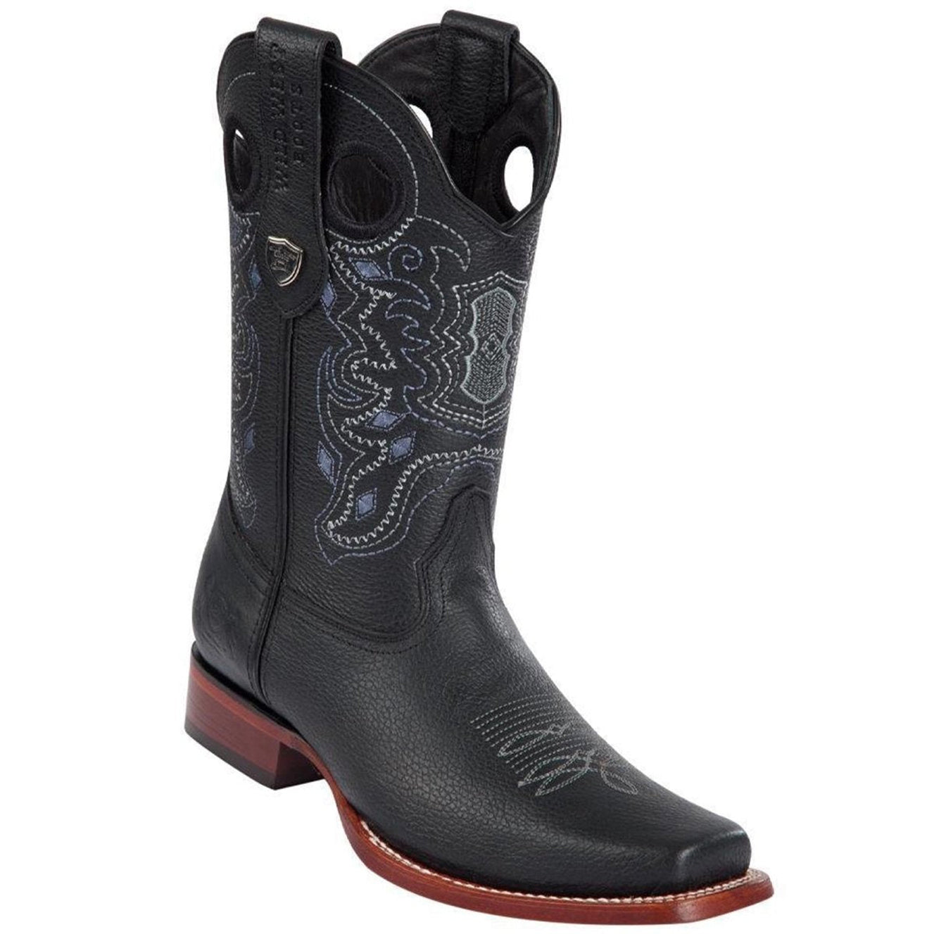 Mens Black Square Toe Cowboy Boots | Wild West Boots