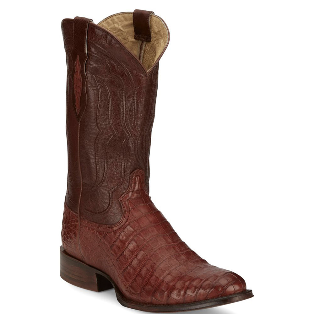 Tony Lama Cognac Caiman Western Boot Round Toe