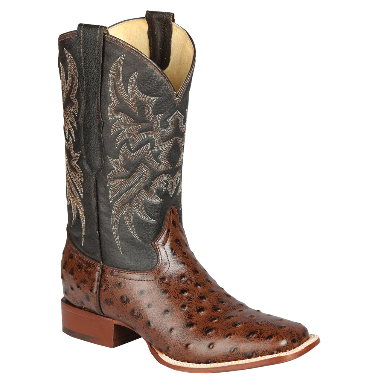 Men's Brown Ostrich Print Boots | El General Boots