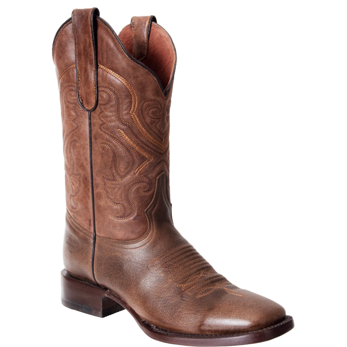 Napa Brown Square Toe Cowboy Boots | White Diamonds Boots