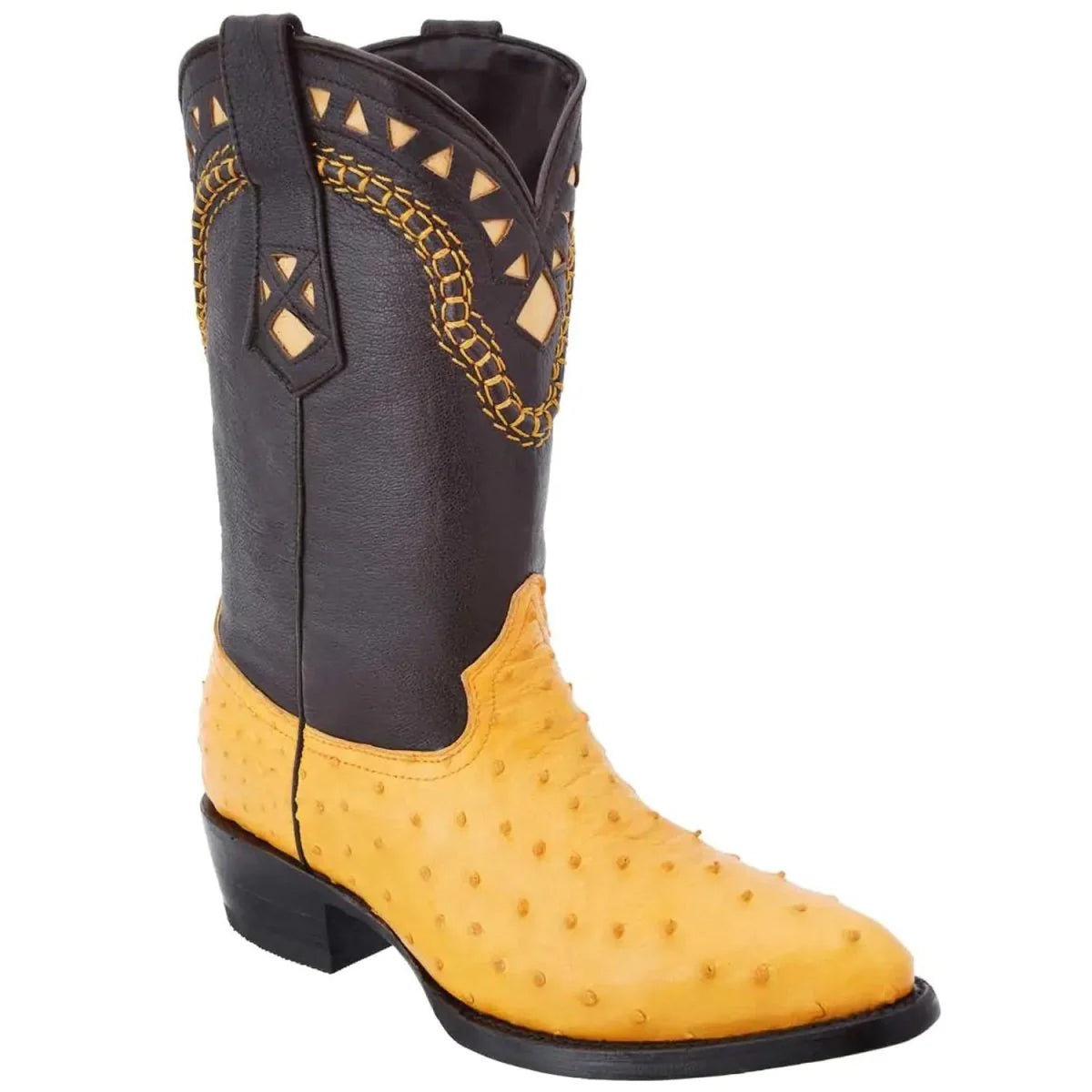 Buttercup Ostrich Cowboy Boots J-Toe | White Diamonds Boots