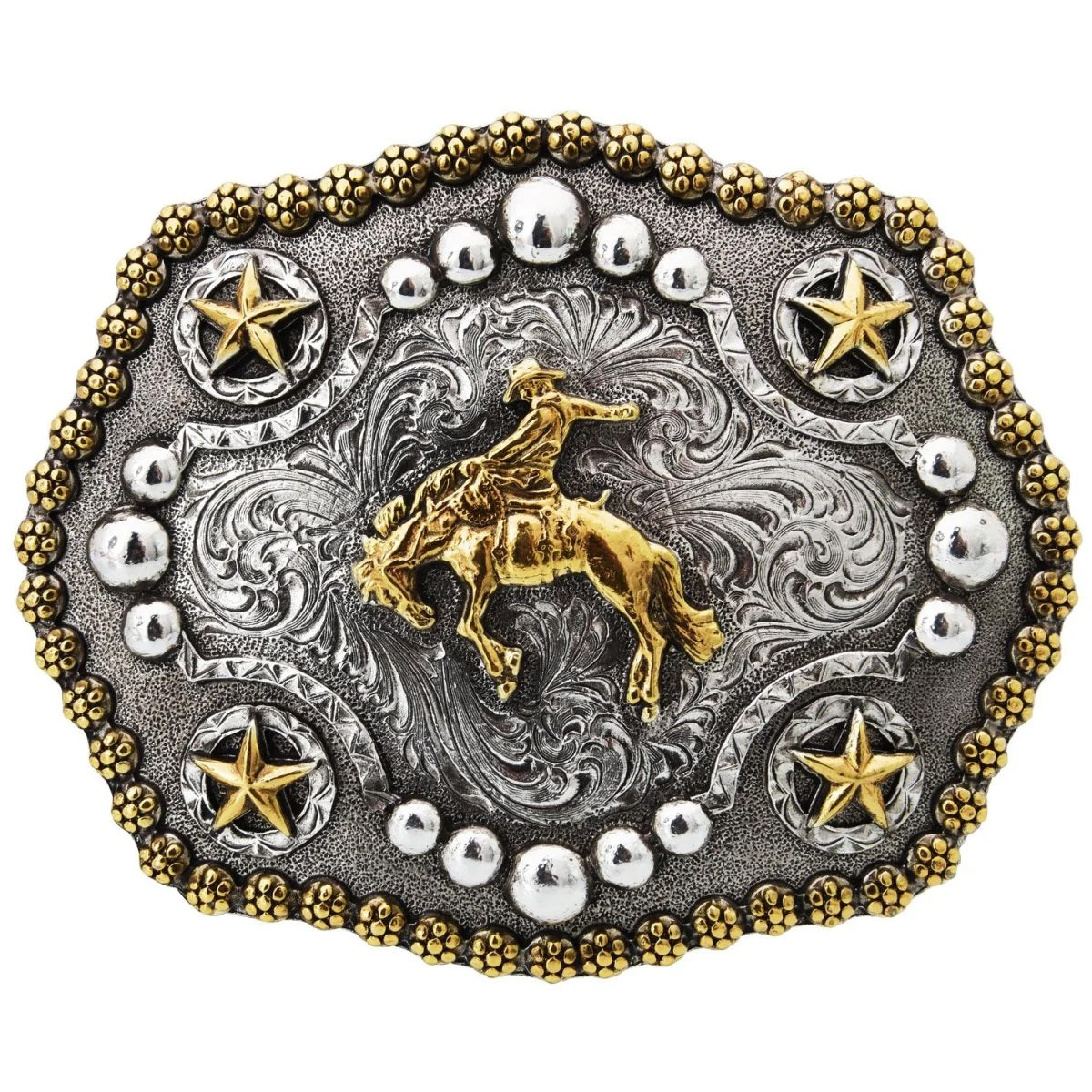 Cowboy Breaking A Horse Buckle