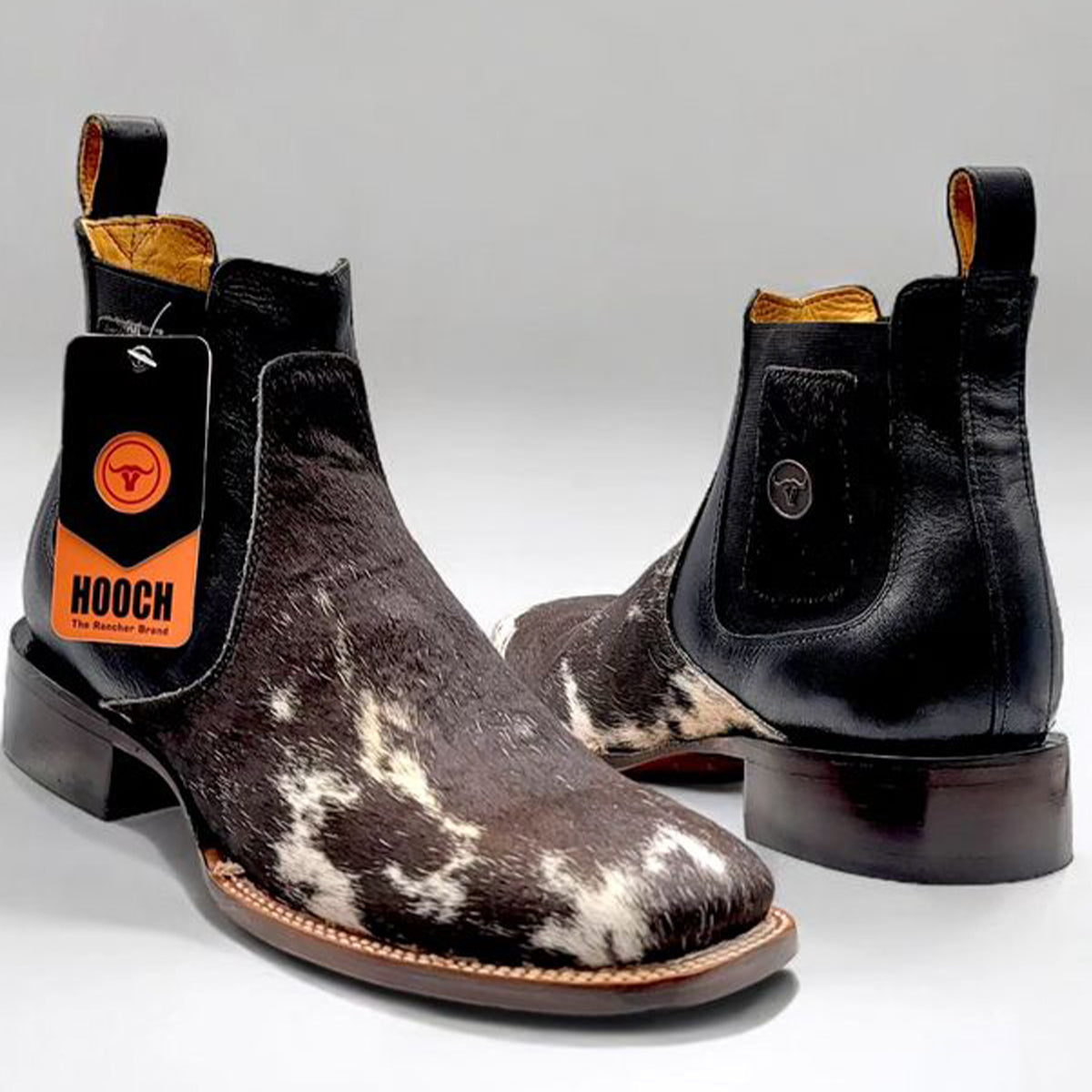 Mens Cowhide Short Cowboy Boots | Hooch Boots