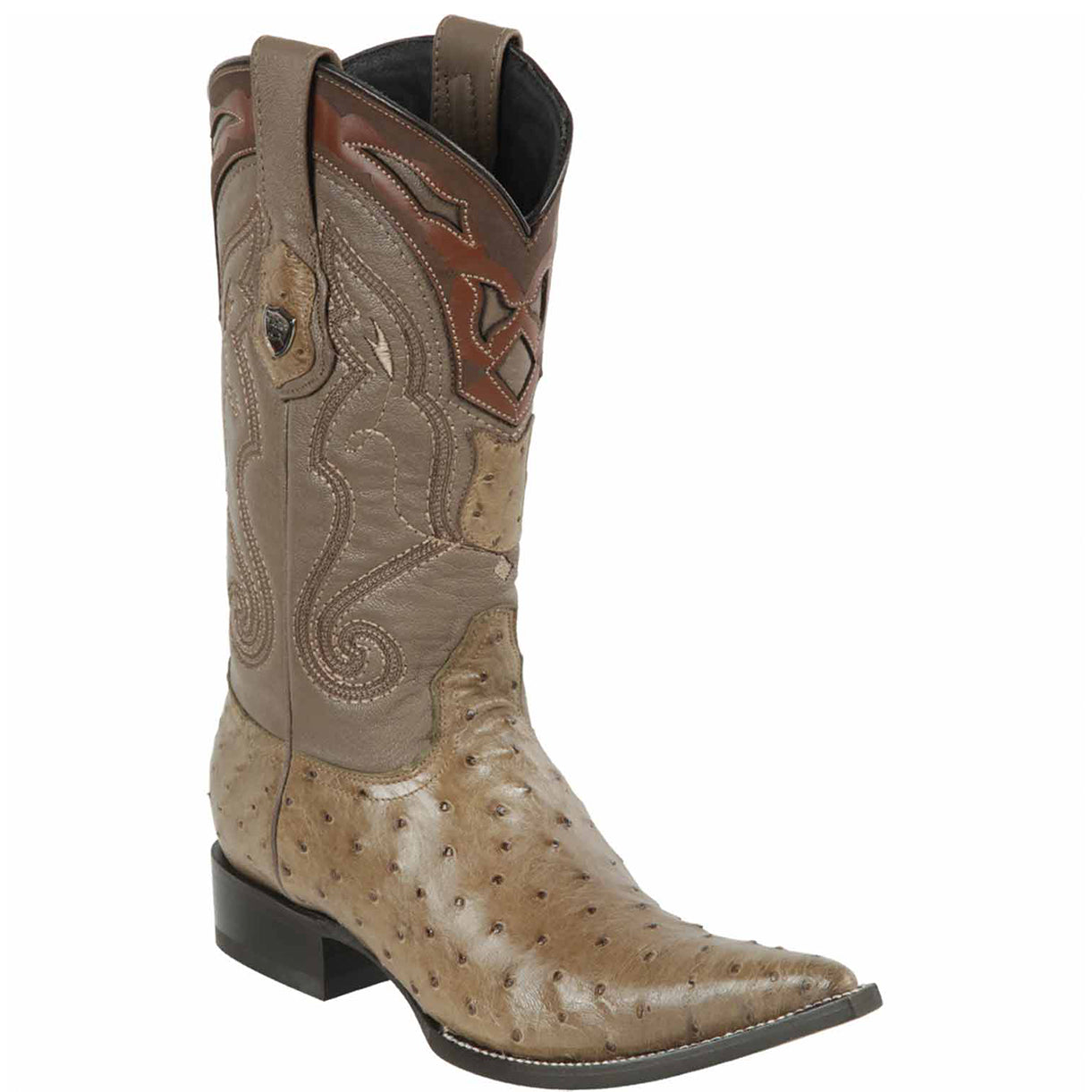 Botas De Avestruz Picudas Mink