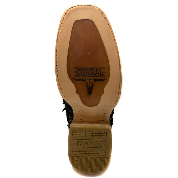 Black Pirarucu Boots | Corral Boots Square Toe