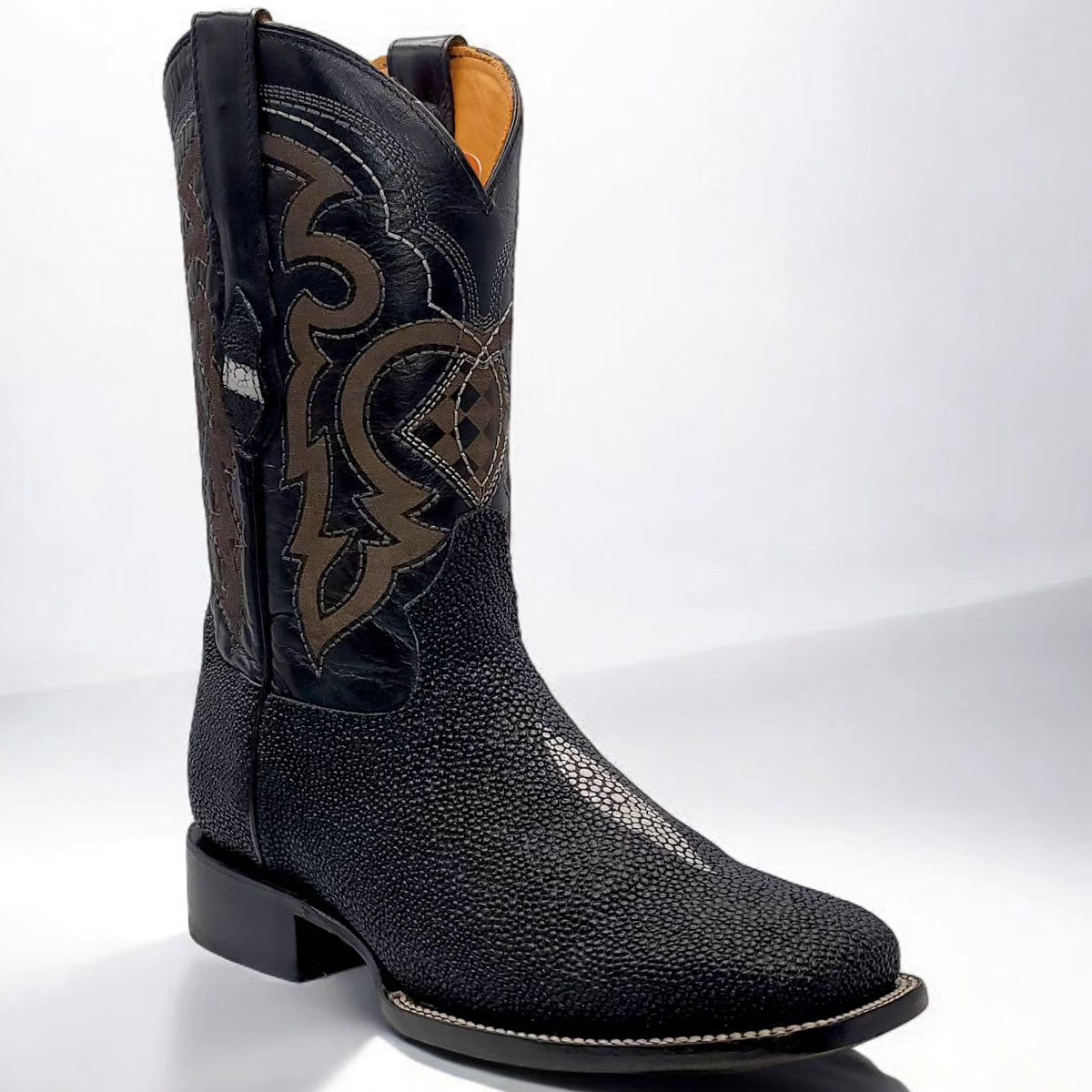 Botas De Mantarraya Grabada Cuadrada