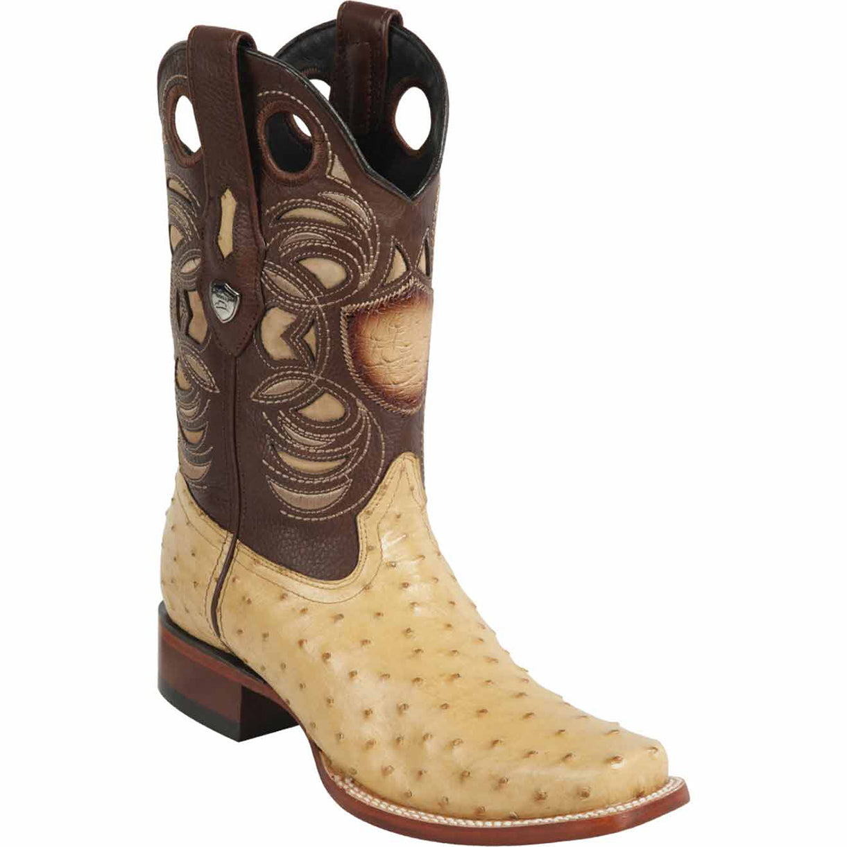 Mens Ostrich Square Toe Boots | Wild West Boots