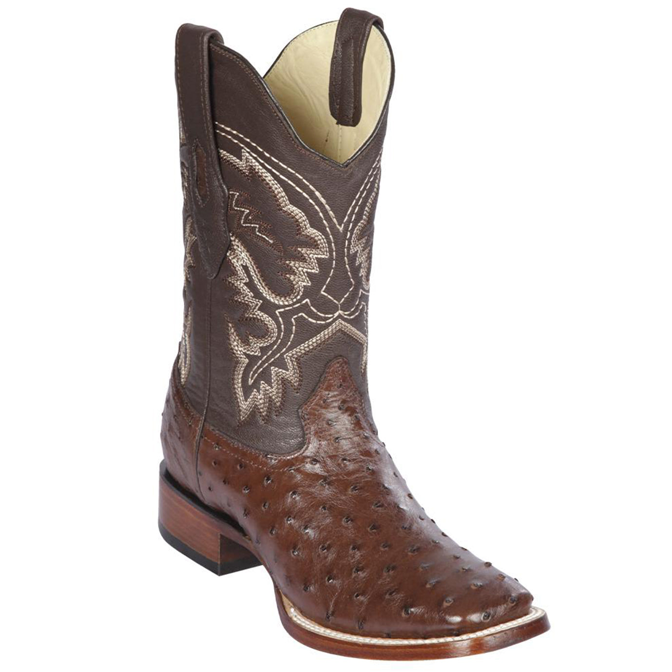 Los Altos Brown Ostrich Square Toe Boots