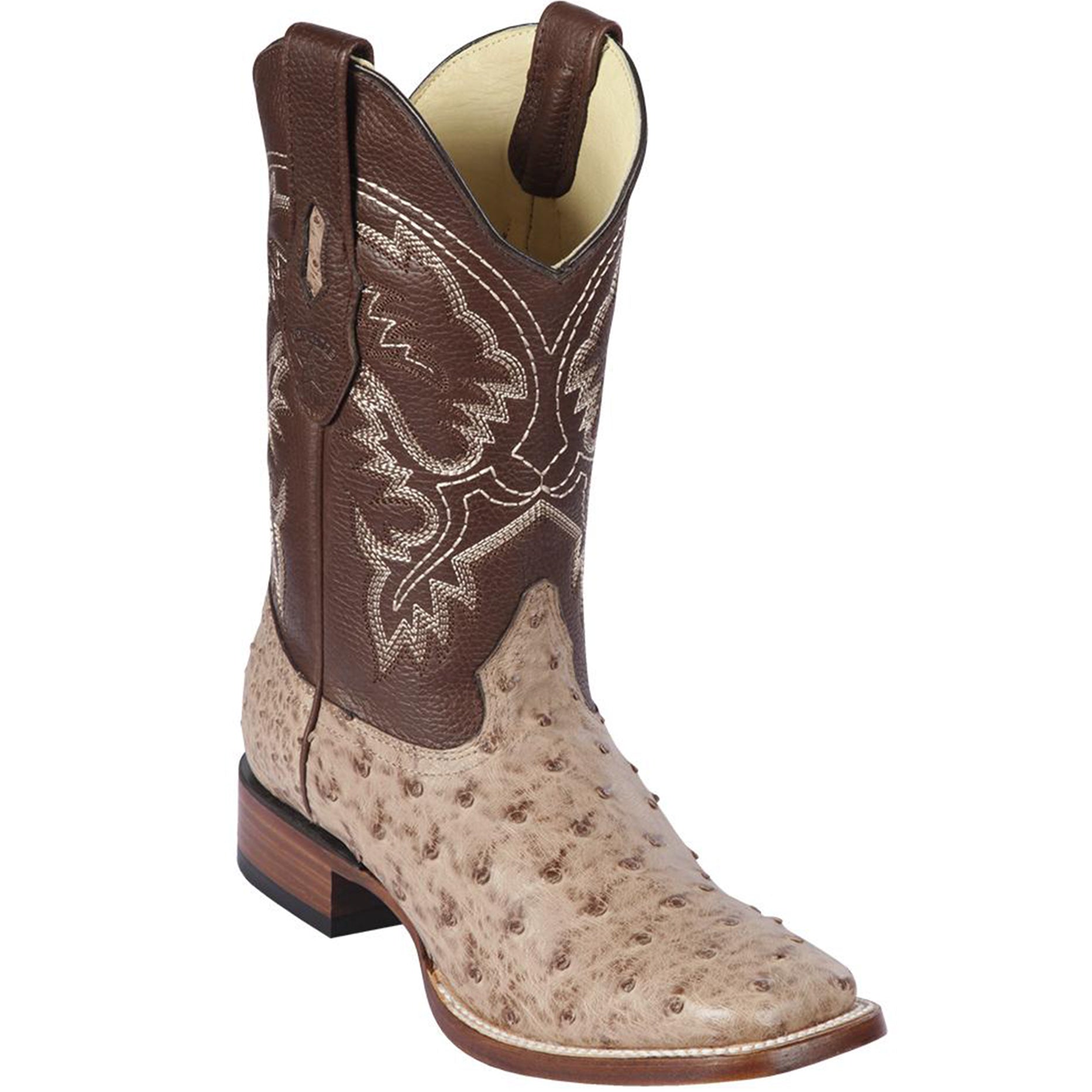 Men's Moka Ostrich Square Toe Boots | Los Altos Boots