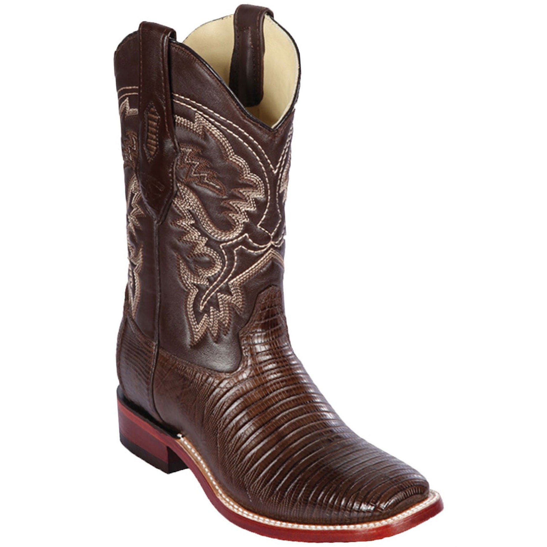 Brown Lizard Square Toe Boots | Los Altos Boots