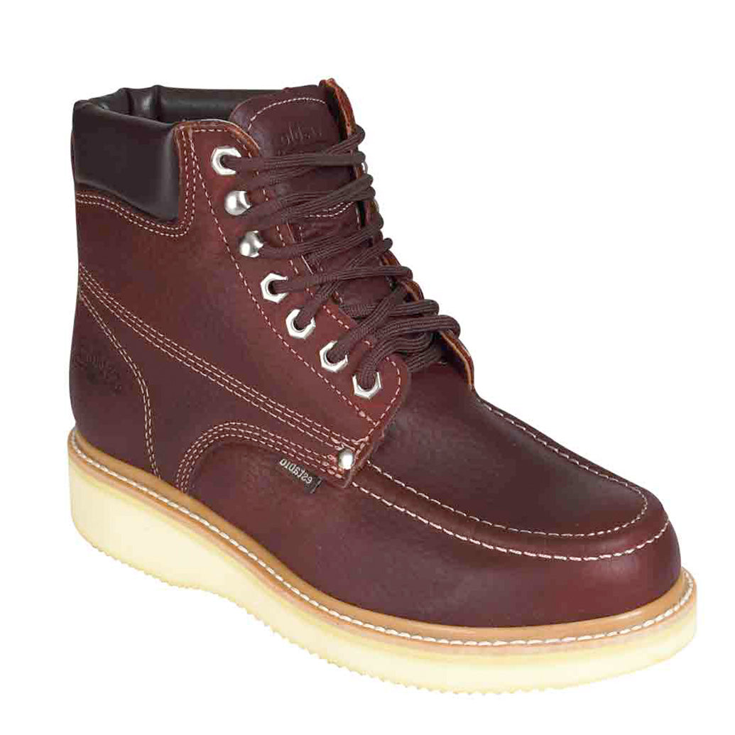 Establo Brown 6" Moc Toe Work Boots