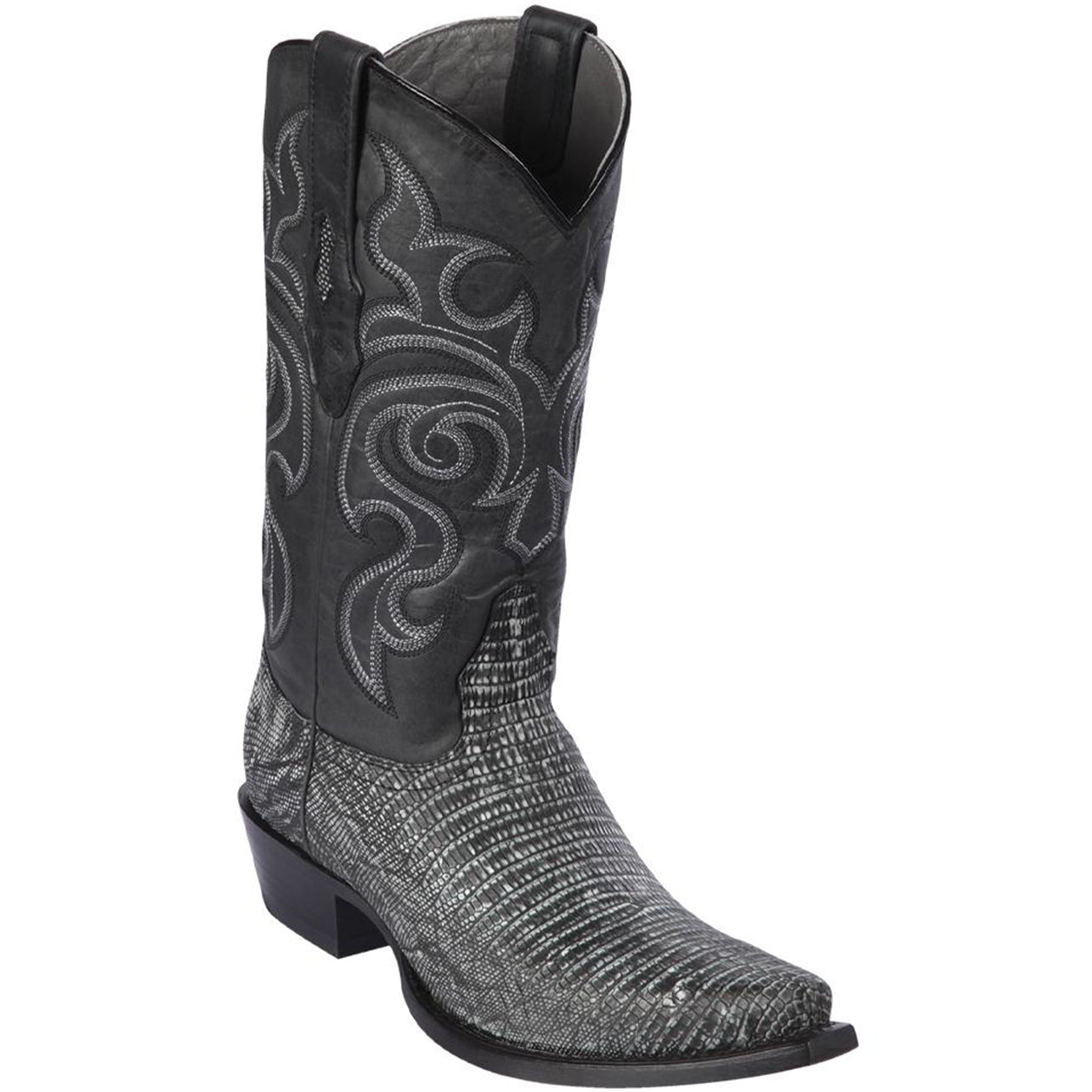 Sanded Black Lizard Cowboy Boots